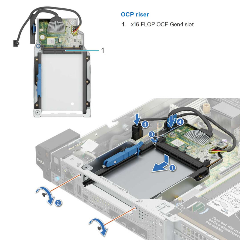 Dell PowerEdge XR5610 I01A OCP (FLOP) Riser - ECS