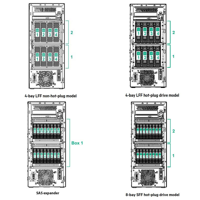 HPE ProLiant ML110 (G10) 4208 2.1GHz 8 Core 1P 16GB-R S100i 4LFF 550W PS Server | P10812-001 - ECS