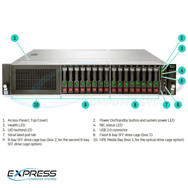 HPE ProLiant DL180 (G9) E5-2609V4 8GB-R H240 8SFF 550W PS Base Server ...