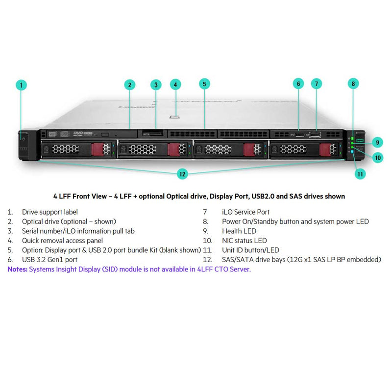 HPE DL360 Gen11 4LFF NC Chassis Rack Server - ECS
