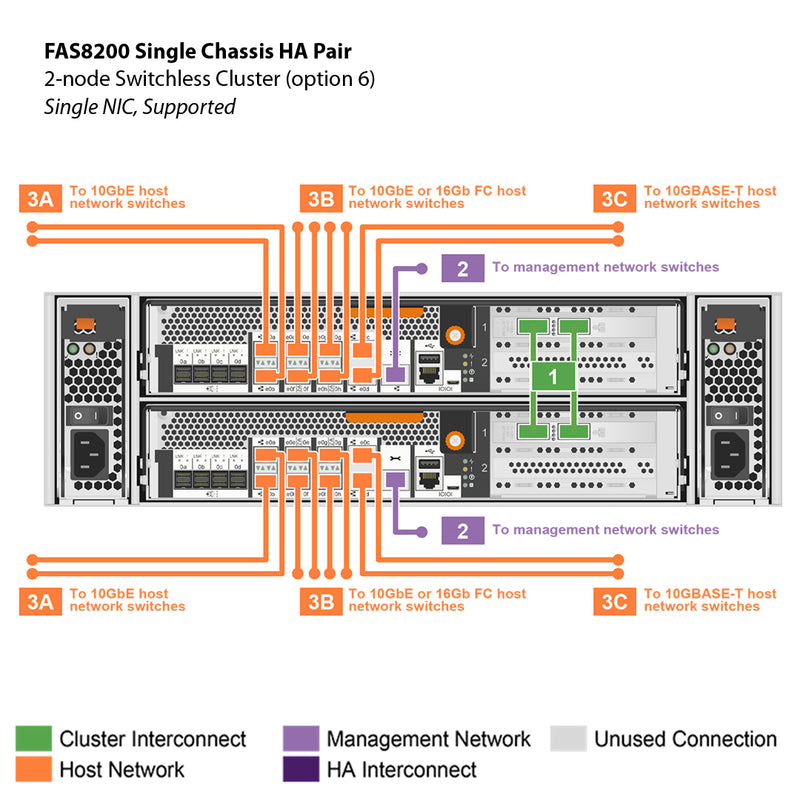 NetApp FAS8200 Dual Controller Filer Head (HA) - ECS