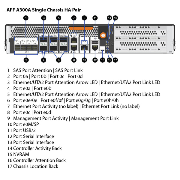 NetApp AFF-A300 Dual Controller All FLash Filer Head (HA) - ECS