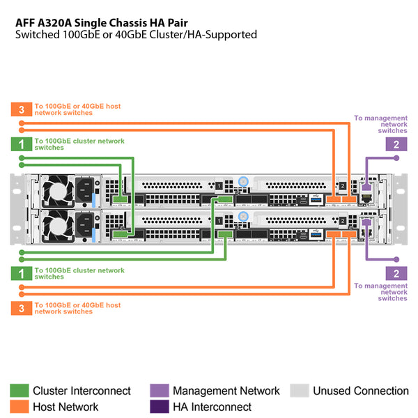 NetApp AFF-A320 Dual Controller All Flash Filer Head (HA) - ECS