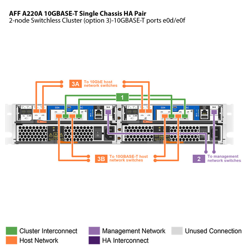 NetApp AFF-A220 10GBASE-T Dual Controller Filer Head (HA) - ECS