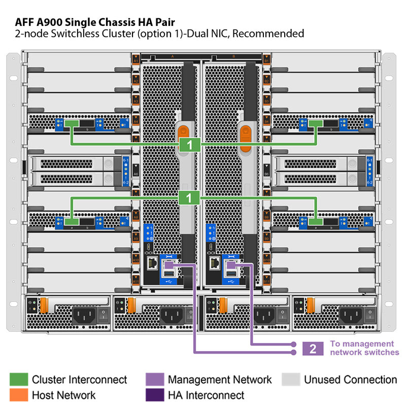NetApp AFF-A900 Dual Controller Filer Head (HA) - ECS