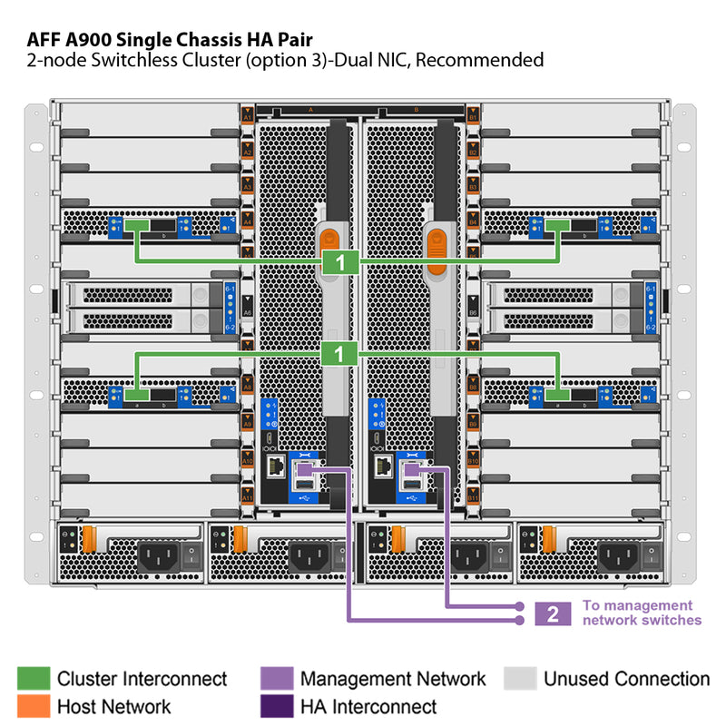 NetApp AFF-A900 Dual Controller Filer Head (HA) - ECS